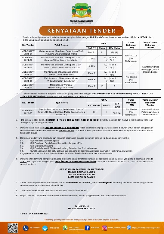 Announcement - Laman Web Rasmi Majlis Daerah Lundu